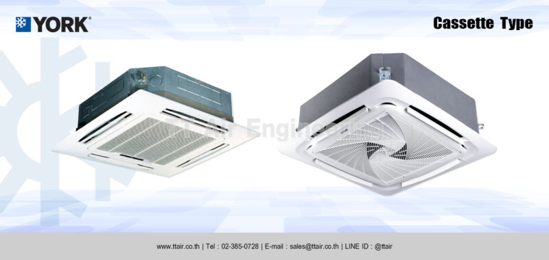 เครื่องปรับอากาศ YORK แบบฝังฝ้า แอร์ 4 ทิศทาง | TT Air Engineering