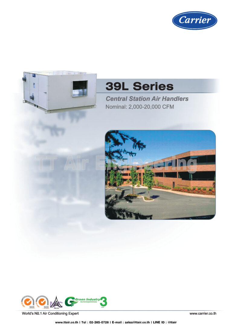 แอร์เชิงพาณิชย์ Carrier Air Handling Unit 39L (แบบคอยล์น้ำเย็น) | TT ...