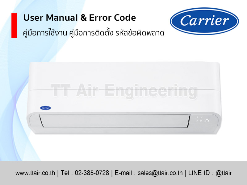 คู่มือแอร์ Carrier แบบติดผนัง | Error Code | TT Air Engineering