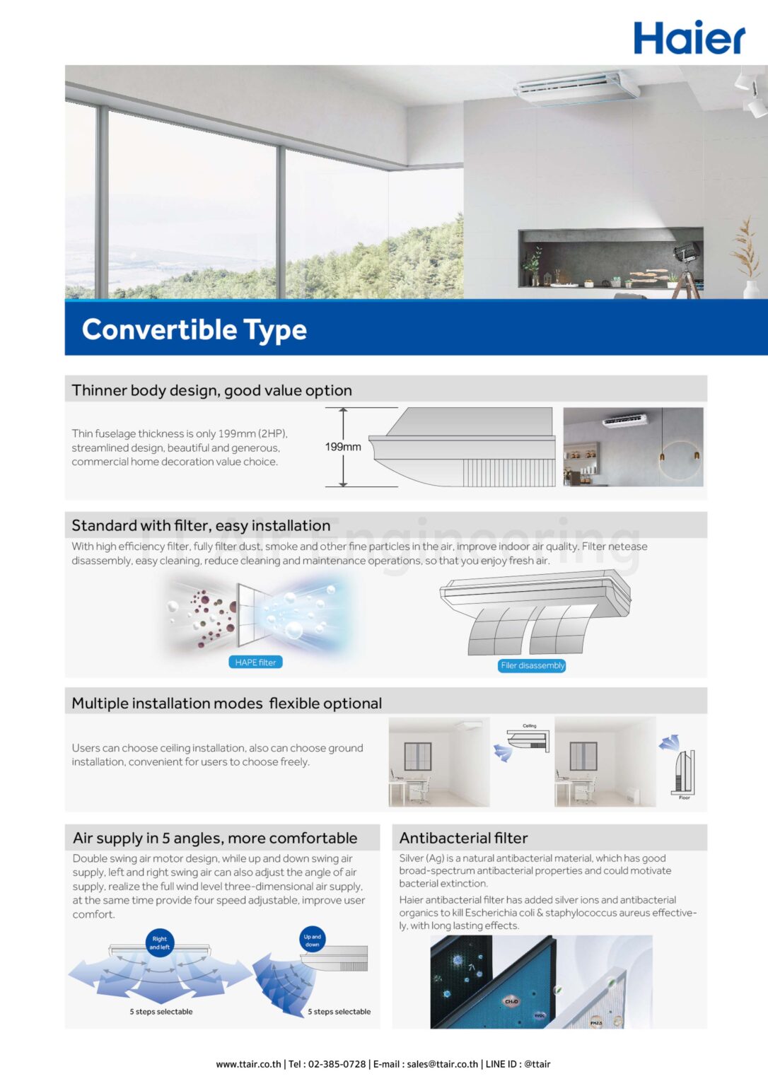 แฟนคอยล์แอร์ Haier AC-MDERA for MRV | TT Air Engineering